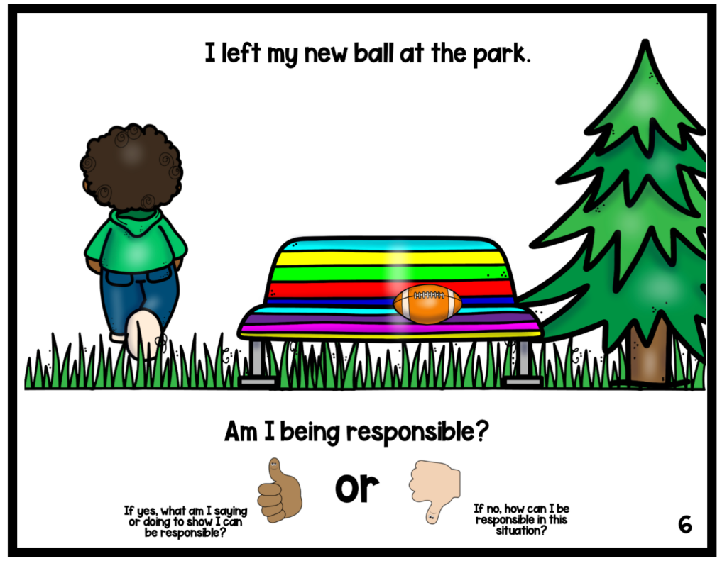 Social Emotional Learning Lesson On Being Responsible - Annie's Classroom