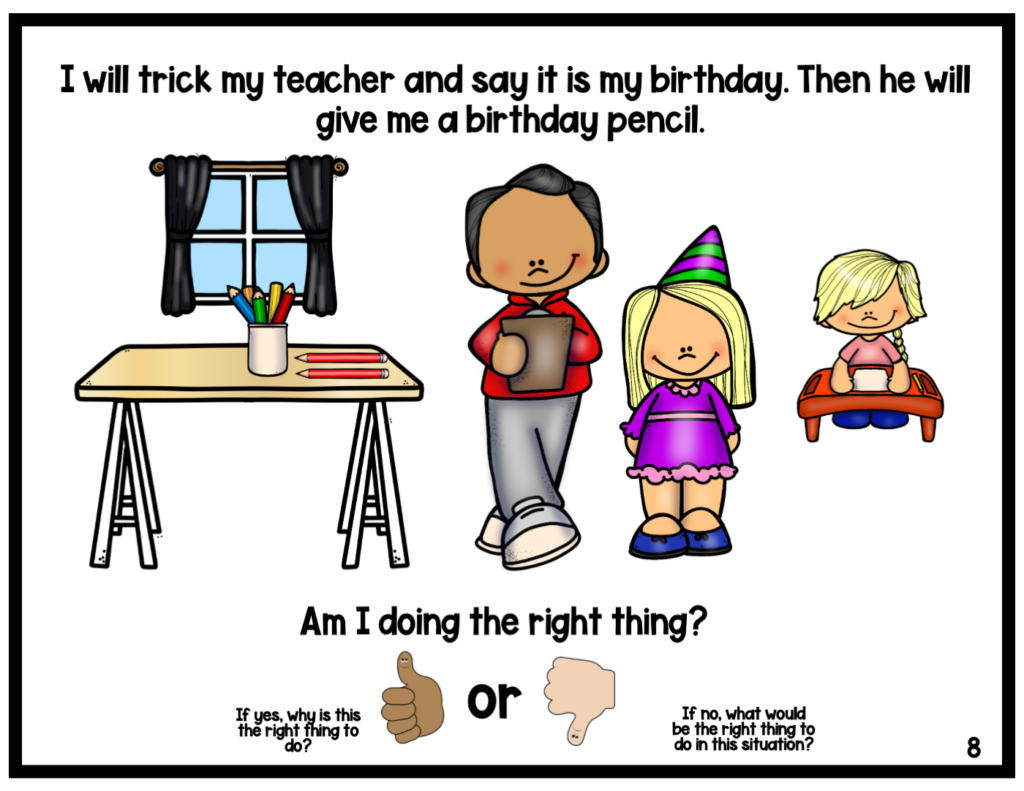 Understanding Right From Wrong Social Emotional Learning Lesson - Annie ...