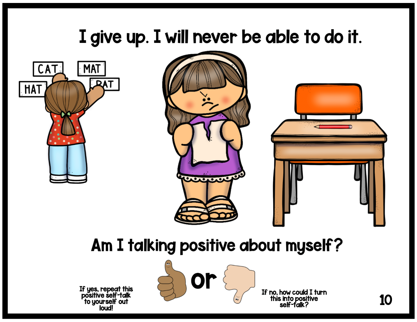 Positive Self-Talk Social Emotional Learning Lesson - Annie's Classroom