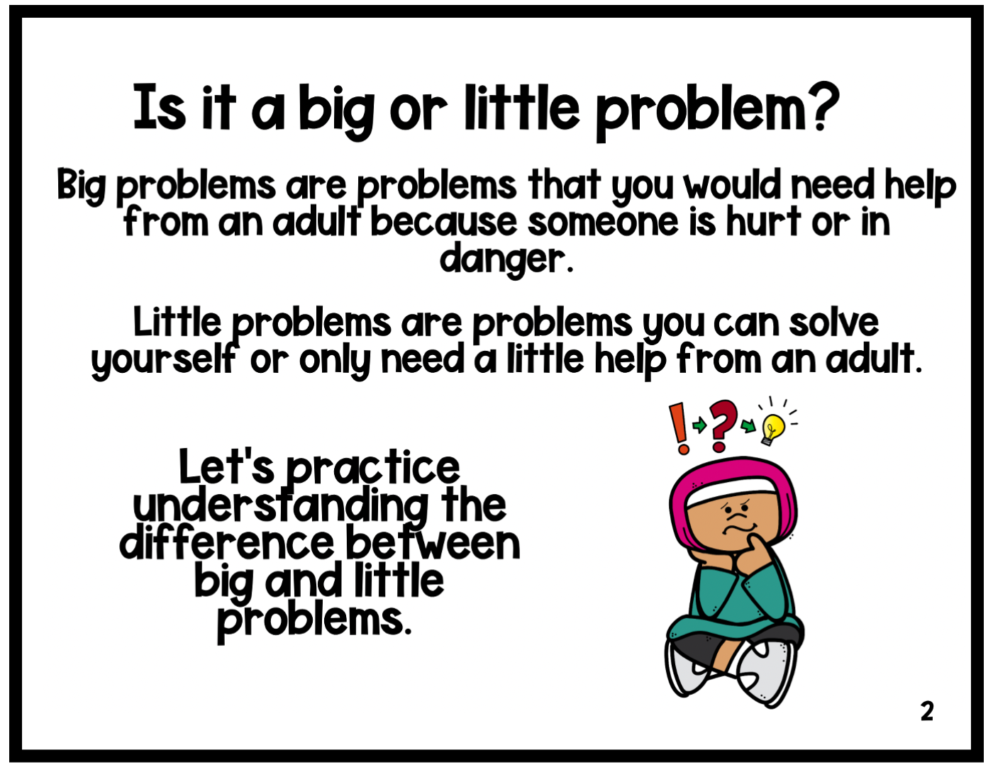 Size Of The Problem Social Emotional Learning & Social Skills Lesson ...