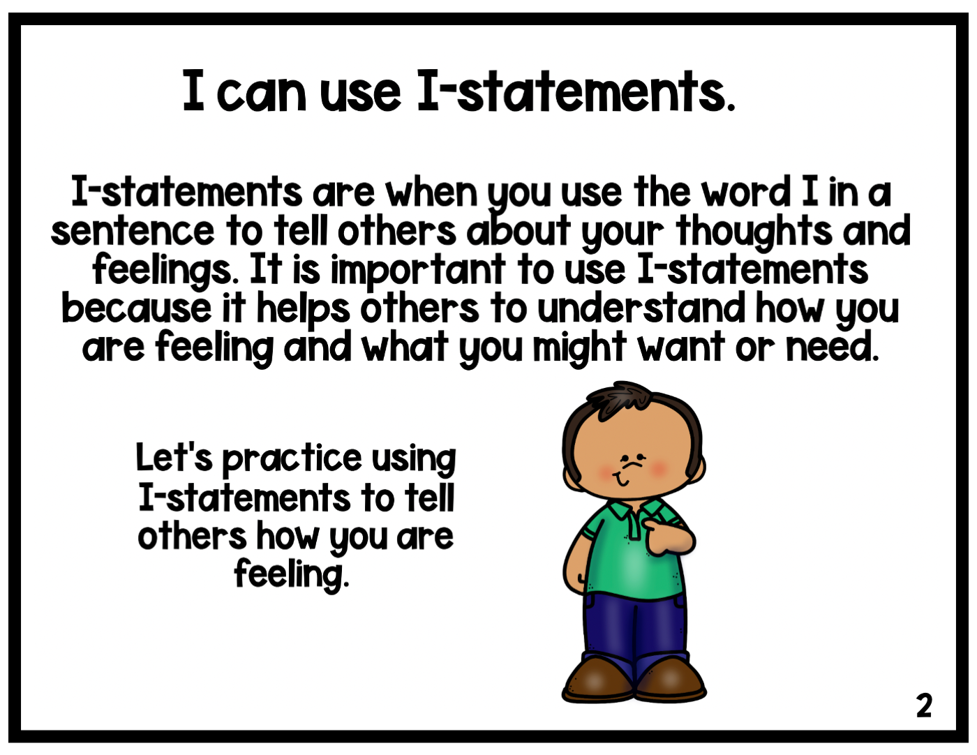 I-Statements Social Emotional Learning Lesson - Annie's Classroom