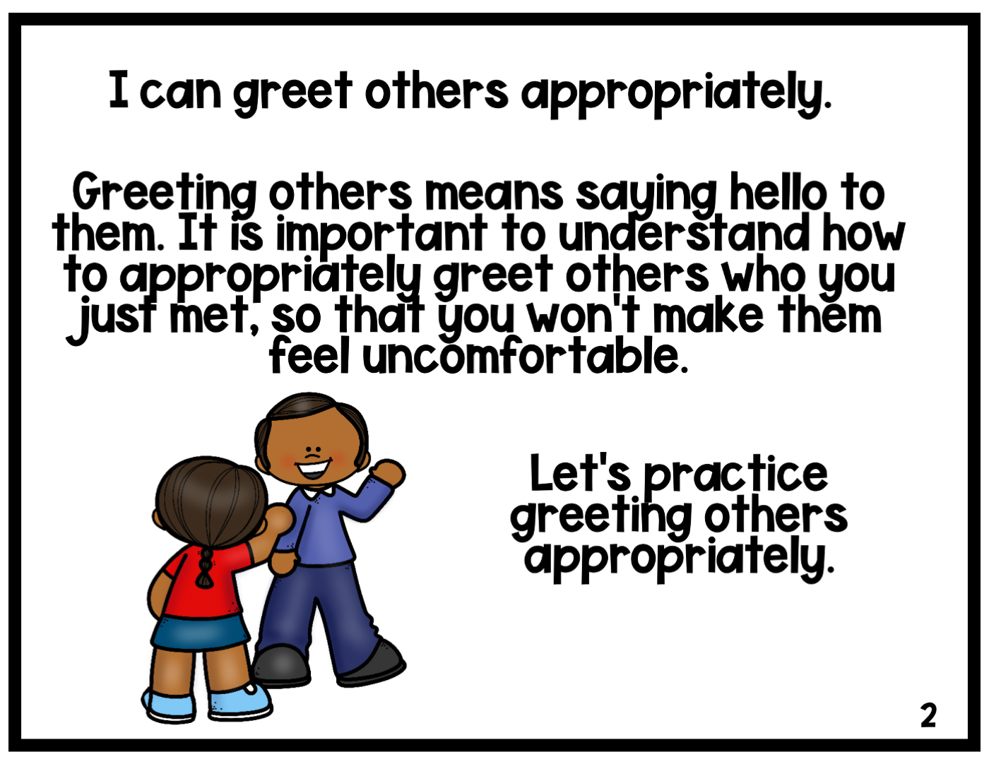 Greeting Others Social Emotional Learning Lesson - Annie's Classroom