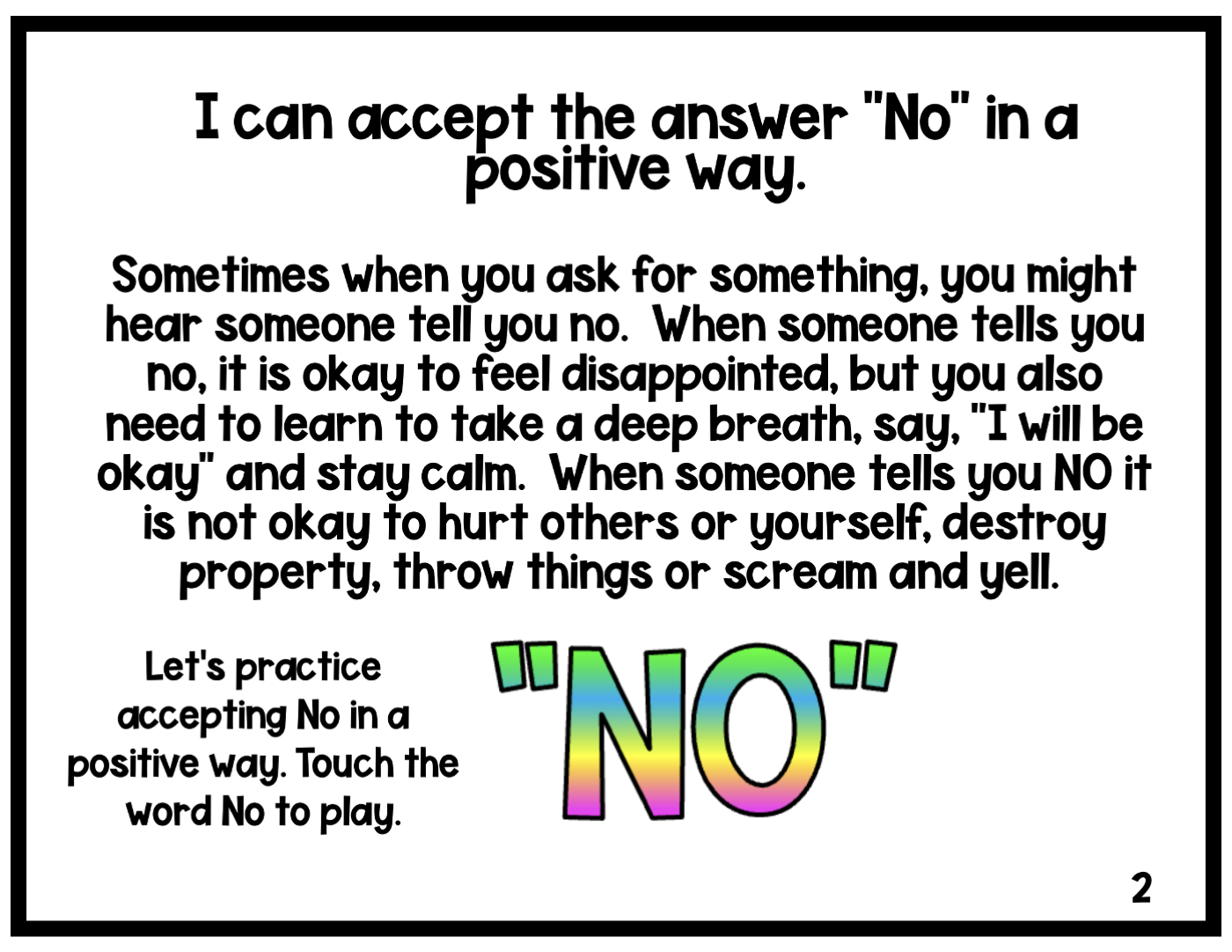 Accepting The Answer No Social Emotional Learning Lesson - Annie's ...