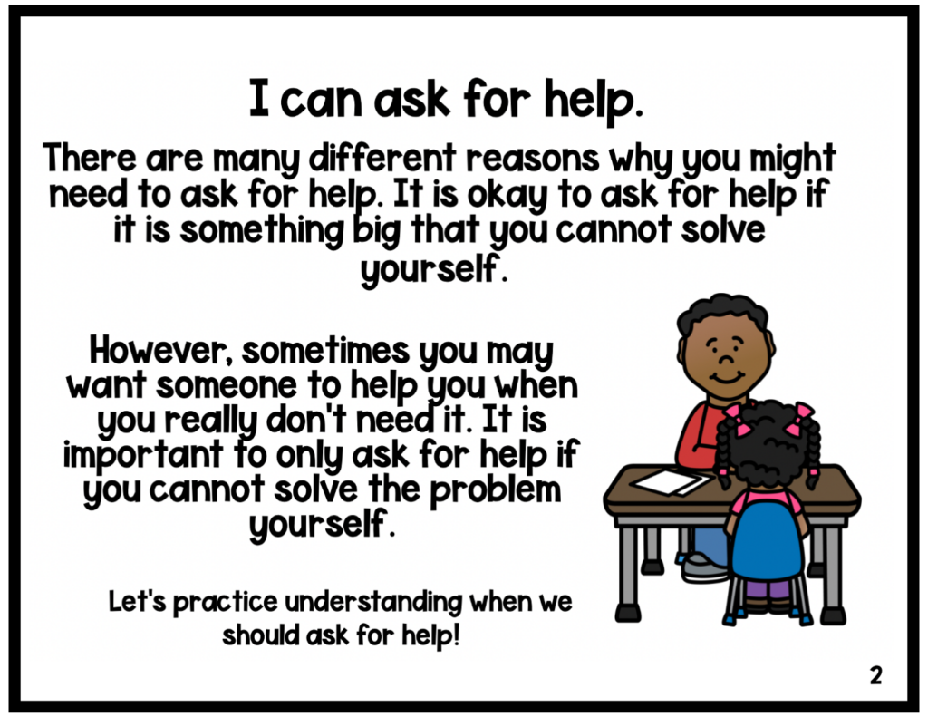 Asking For Help Social Emotional Learning Lesson - Annie's Classroom