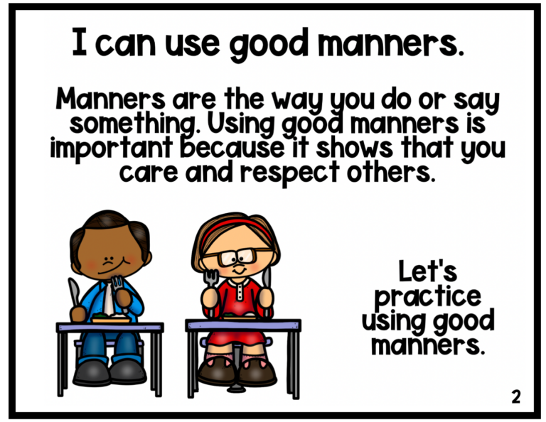 Using Good Manners Social Skills Lesson For Kids - Annie's Classroom