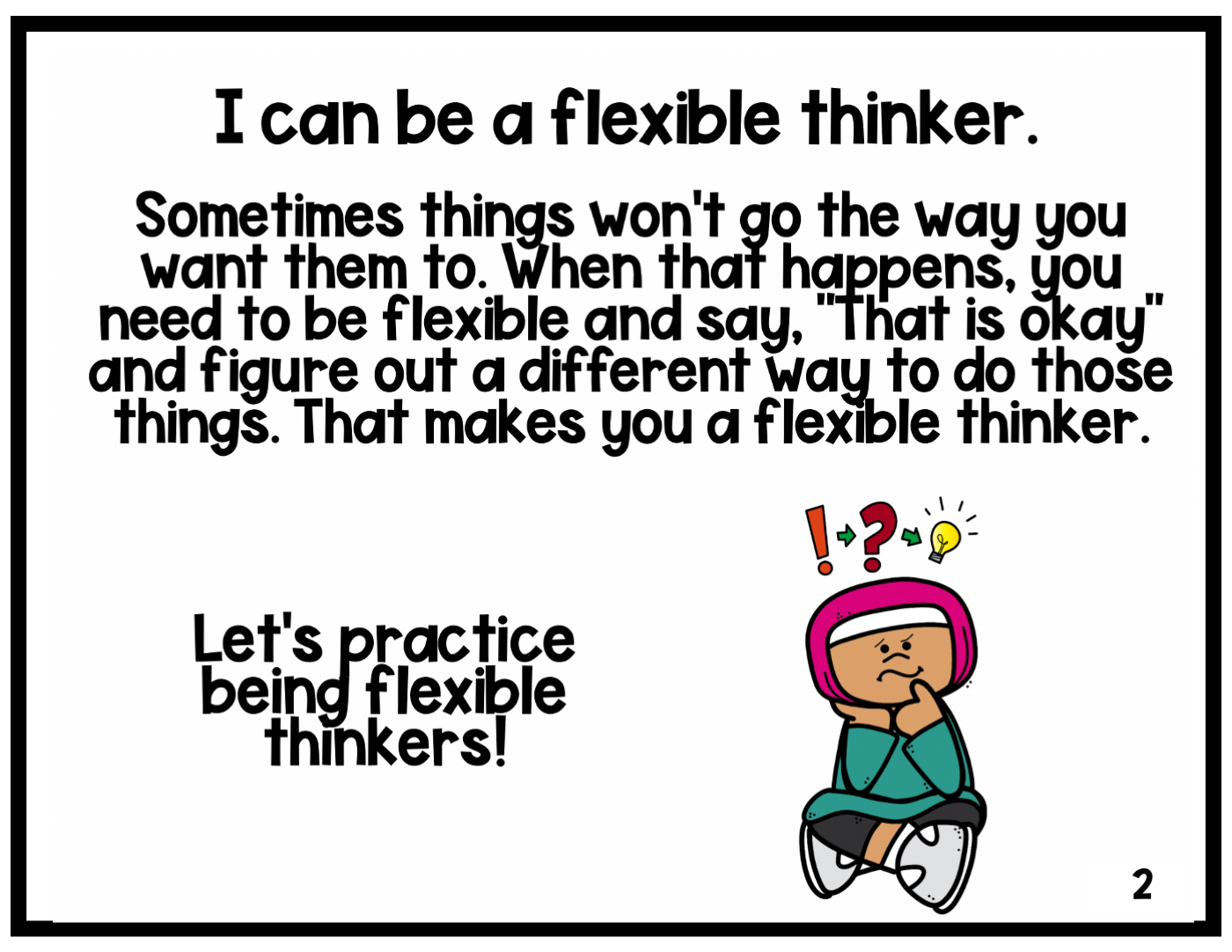 Flexible Thinking Social Emotional Learning Lesson - Annie's Classroom
