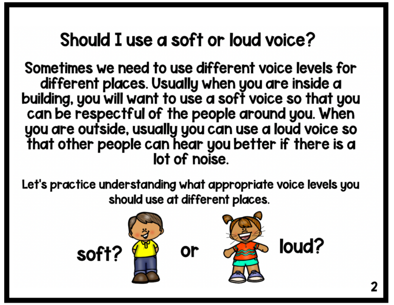 Social Emotional Learning Lesson On Voice Levels - Annie's Classroom