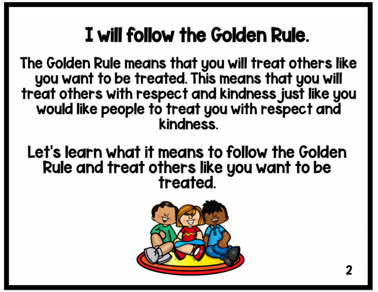 The Golden Rule Social Skills Lesson For Children - Annie's Classroom