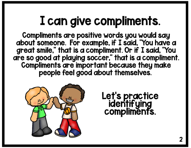 Giving Compliments Social Skills Lesson For Children - Annie's Classroom