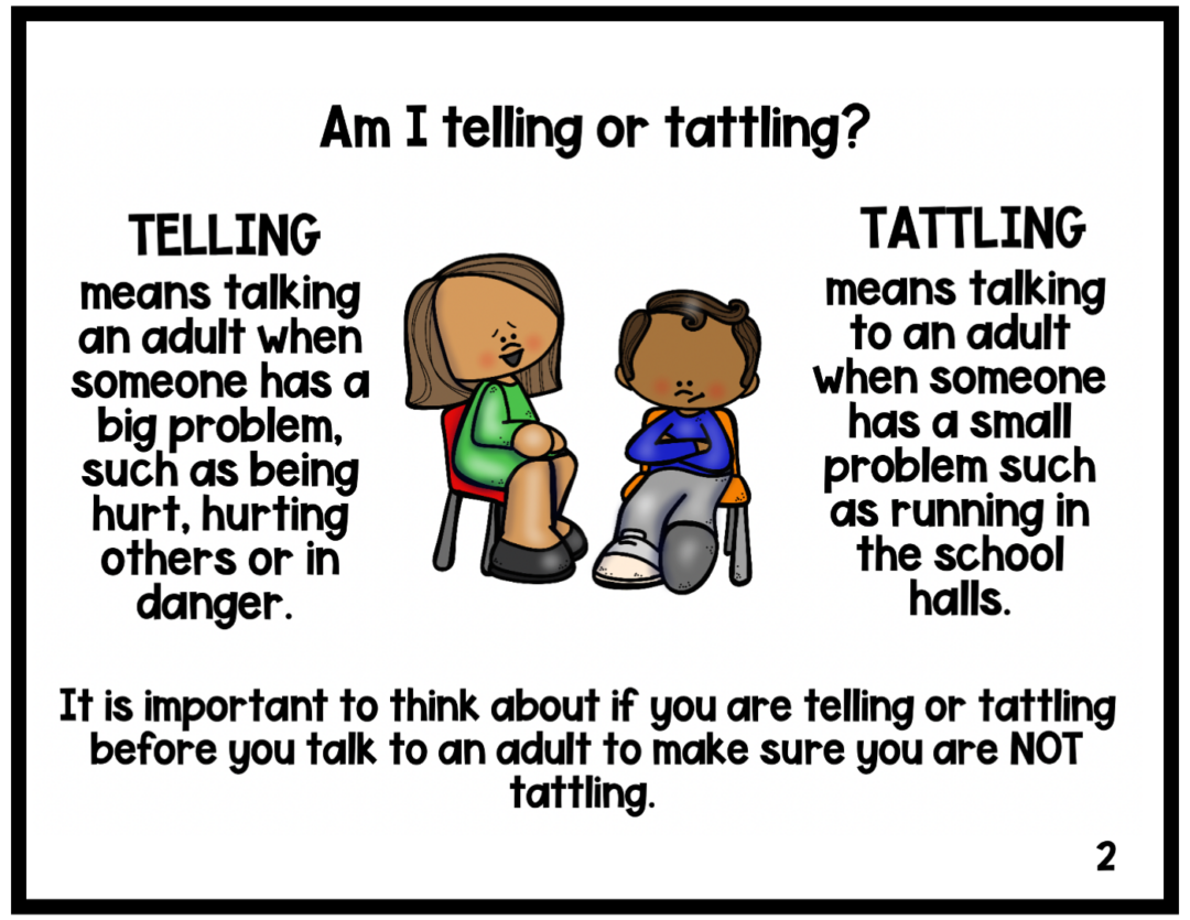 Tattling Social Skills Lesson For Children - Annie's Classroom