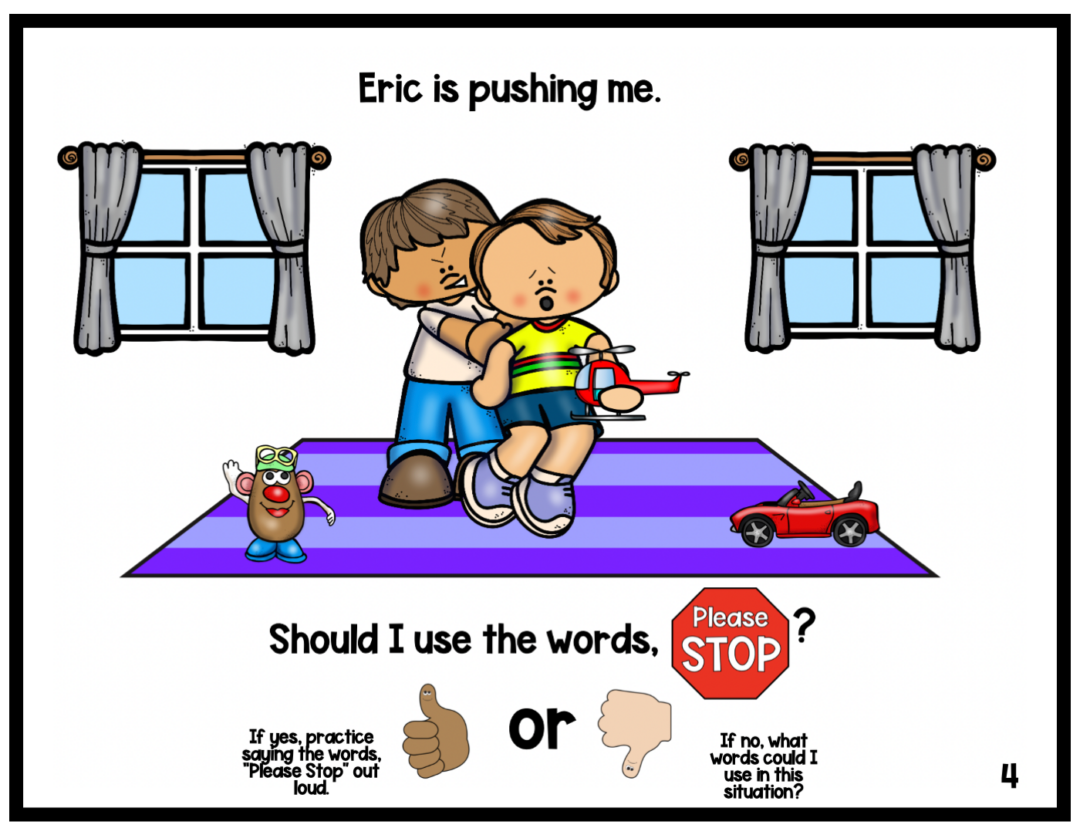 Problem Solving Lesson Using The Words "Please Stop!" - Annie's Classroom